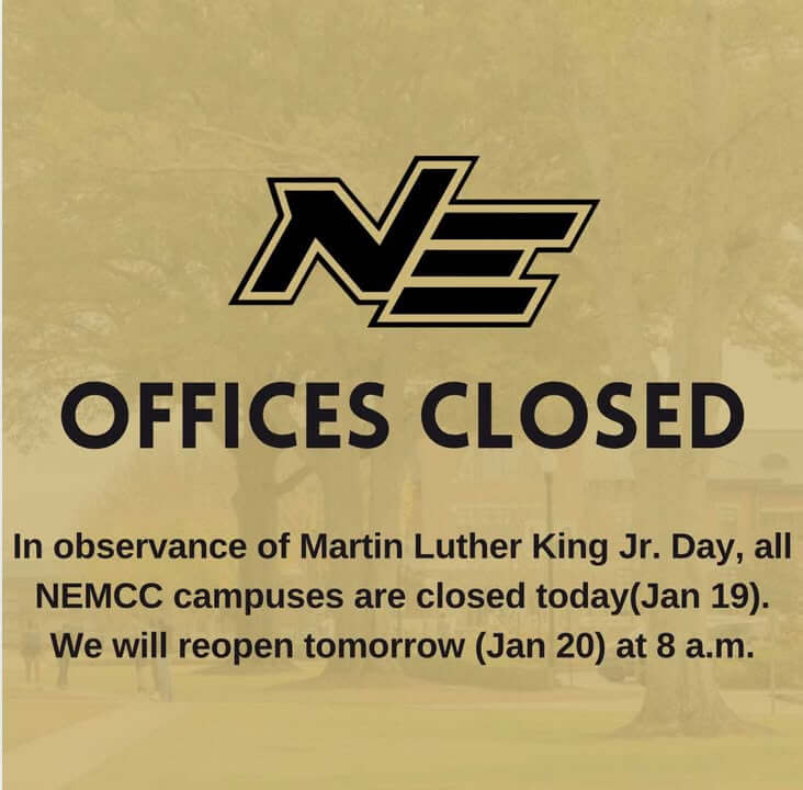 NEMCC Closes Campuses for Martin Luther King Jr. Day | Tippah News