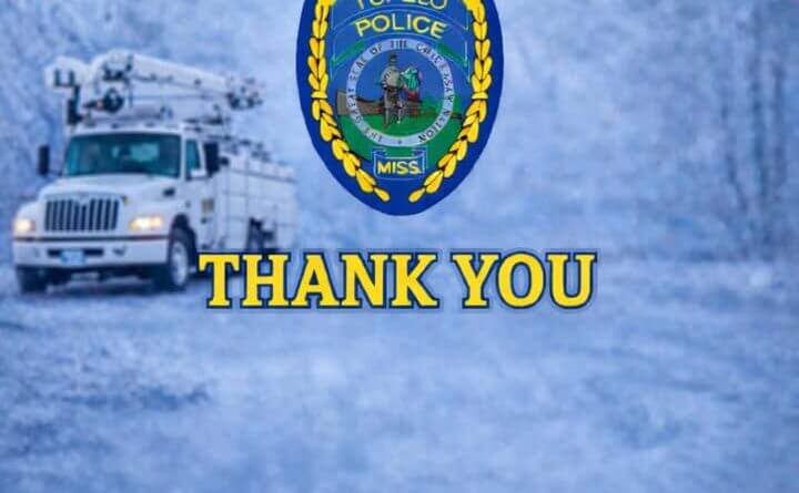 Tupelo police thank utility crews for storm response | Tippah News