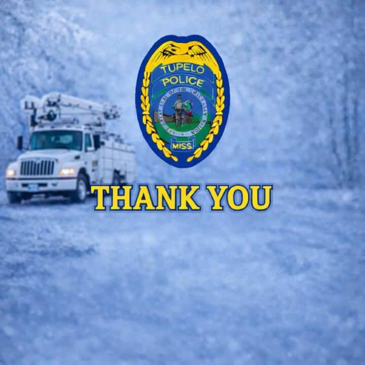 Tupelo police thank utility crews for storm response | Tippah News